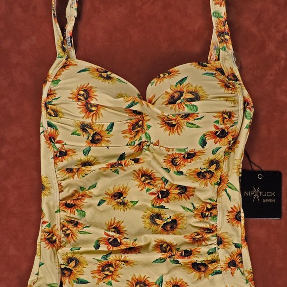 Nip Tuck | Swim | Nip Tuck Swim Yellow Sunflowers Multicup Bra Onepiece ...